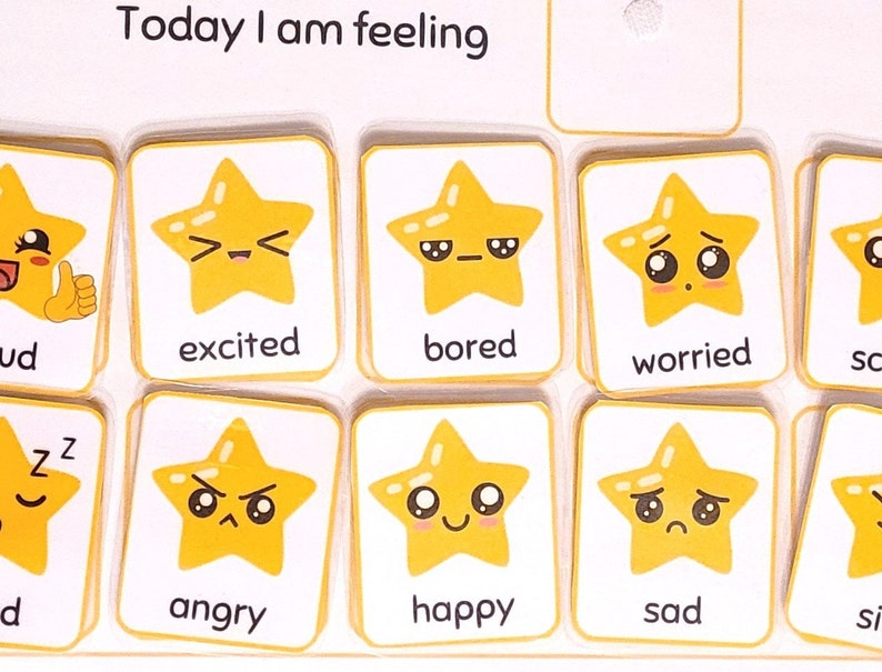 Today I Feel, Feelings and Emotions Chart for Visual Learners, Toddlers ...