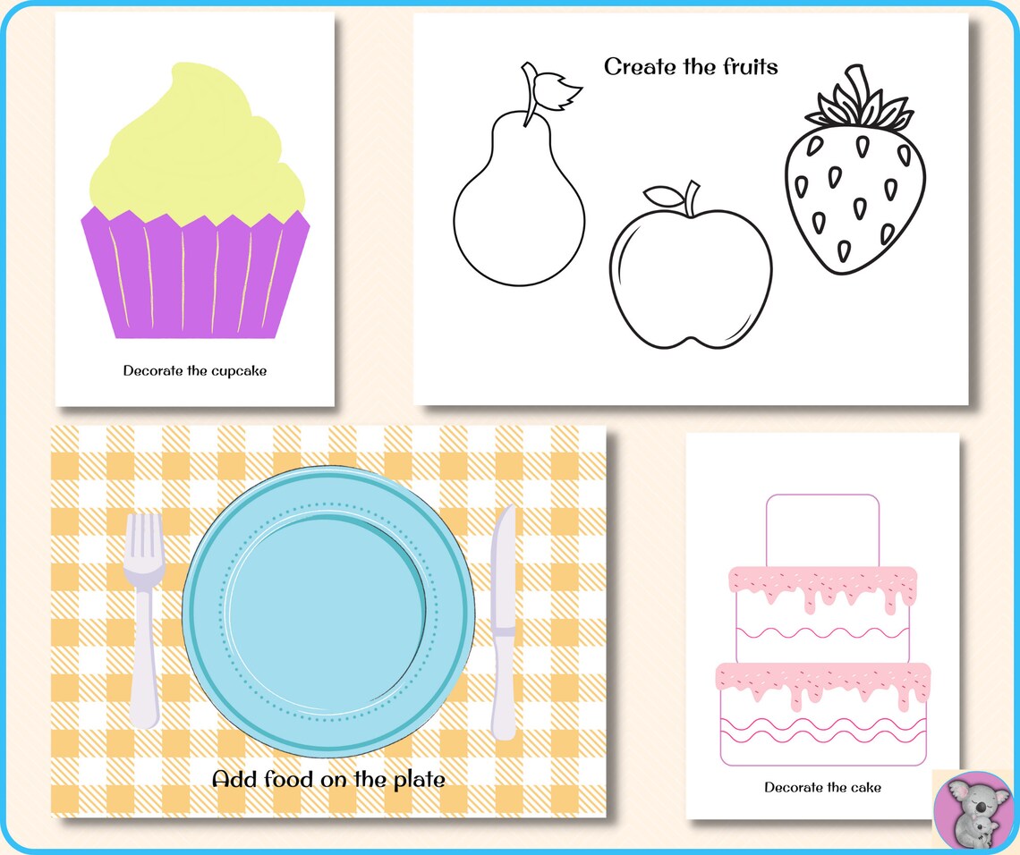 8 Printable Play Doh Mats, Food Play Dough Mats, Ice Cream Playdough ...