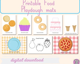 7 Printable Play Doh Mats, Food Play Dough Mats, Ice Cream Playdough ...