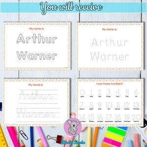 Personalised Pre-writing, Learn to Write Set, Dinosaurs Theme, Digital ...