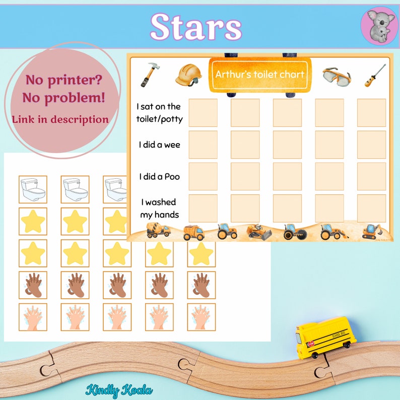 Personalised Potty Chart Printable, Potty Training Chart, Toddler ...