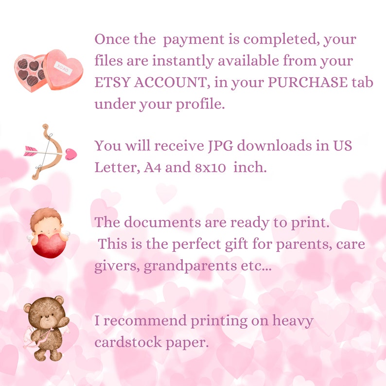 Valentines Handprint Art Cards Template Bundle, DIY Printable Craft ...