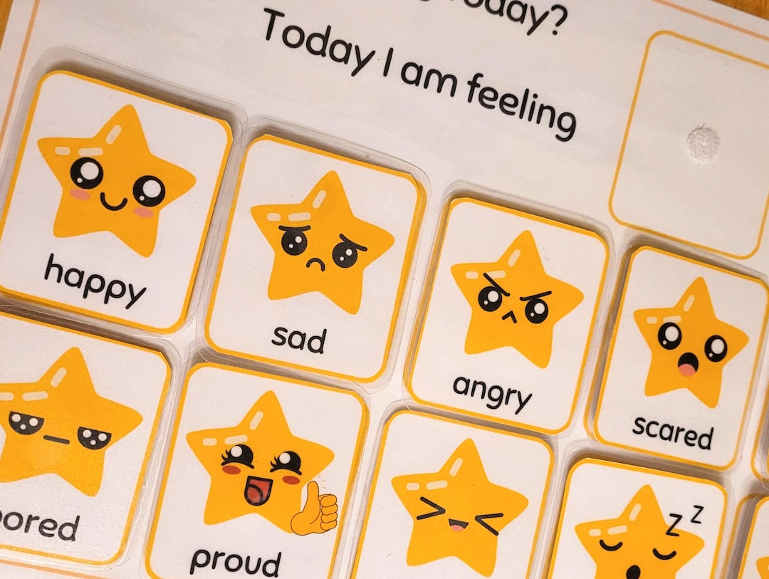 Today I Feel, Feelings and Emotions Chart for Visual Learners, Toddlers ...