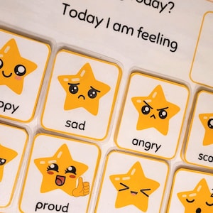Today I Feel, Feelings and Emotions Chart for Visual Learners, Toddlers ...