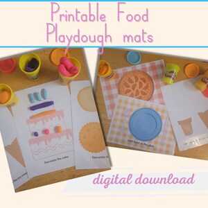 8 Printable Play Doh Mats, Food Play Dough Mats, Ice Cream Playdough ...