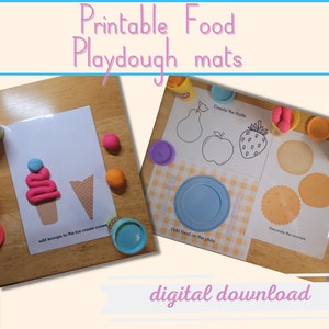8 Printable Play Doh Mats, Food Play Dough Mats, Ice Cream Playdough ...
