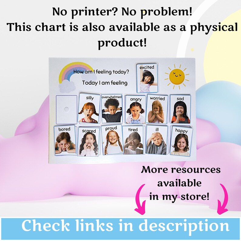 Emotions & Feelings Chart, Real Pictures/photos. Perfect for Toddlers ...