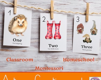 Autumn Nature Number Cards Printable | Fall Homeschool Printables ...