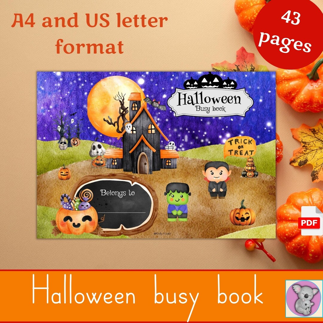 Halloween Busy Book Printable, Toddler Quiet Book, Kids Homeschool ...
