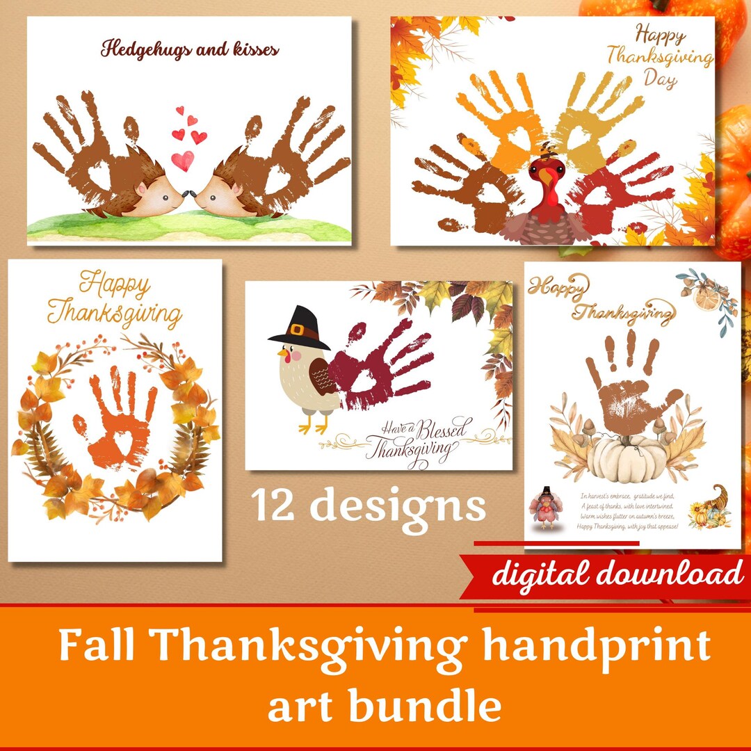 Thanksgiving Handprint Art Bundle: Fall Crafts (digital Download) - Etsy