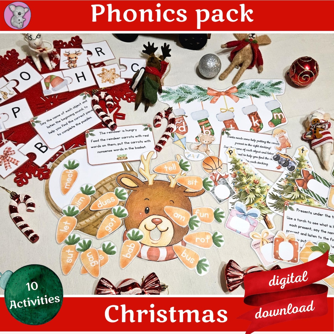 Christmas Phonics Activities Pack, Printable Early Years Busy Bag for ...