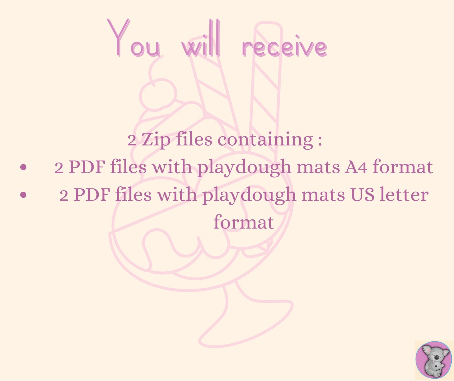 8 Printable Play Doh Mats, Food Play Dough Mats, Ice Cream Playdough ...