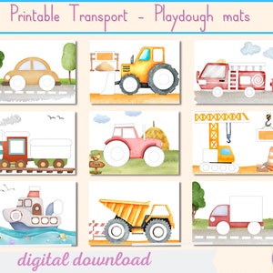 Transport Playdough Mats: Fine Motor Skills Activity (PDF) - Etsy