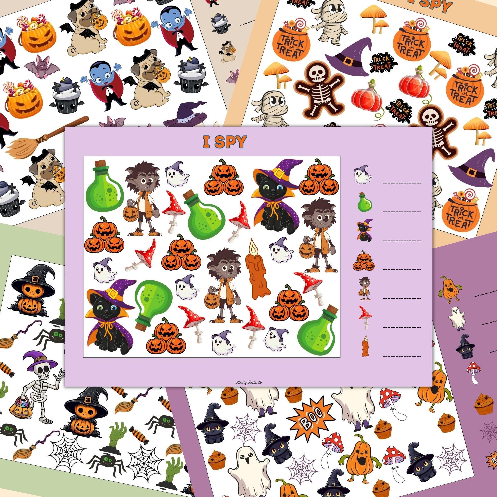 Halloween I Spy Game Printable Counting Practice for Kids - Etsy