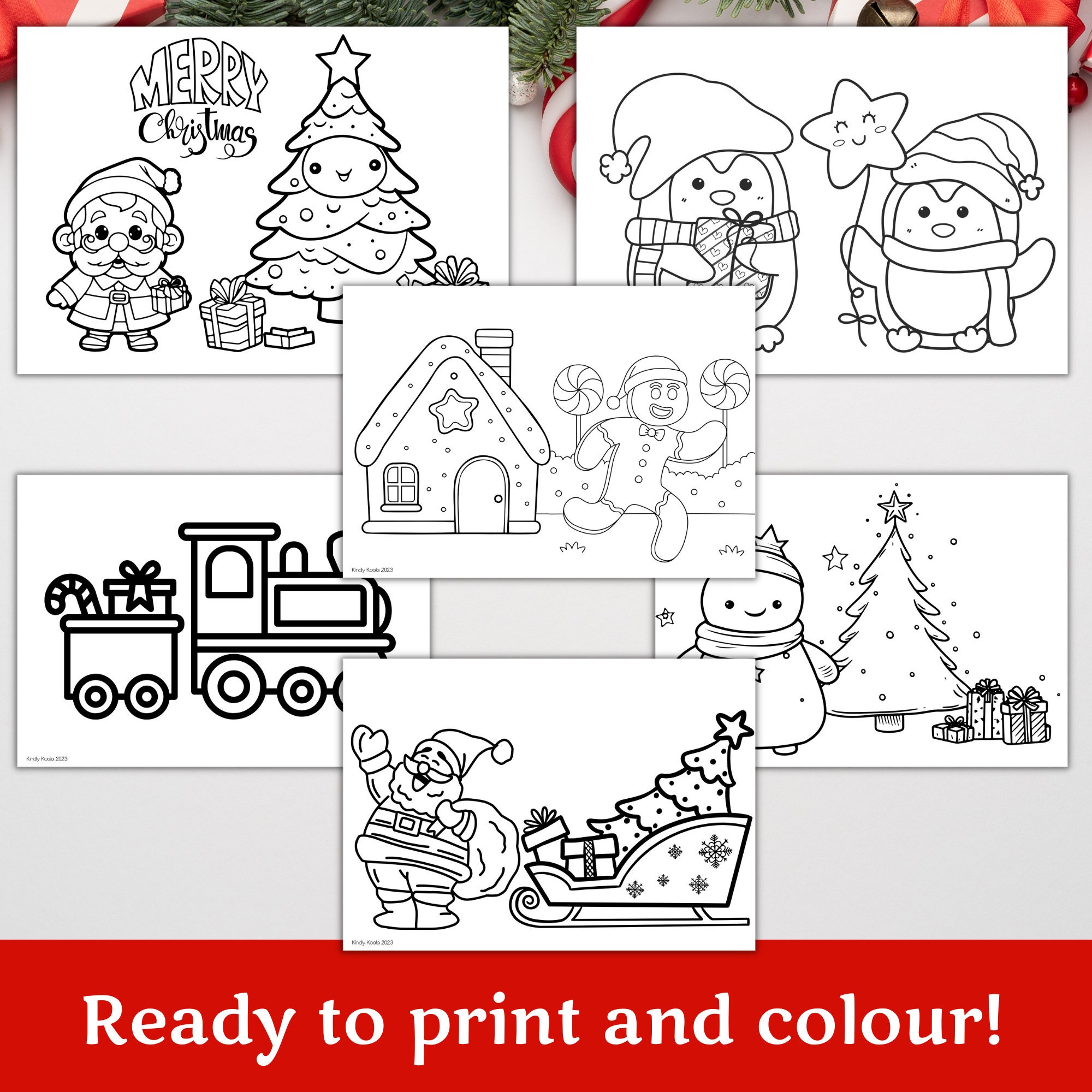 50 Christmas Colouring Pages for Kids, Printable Activity Sheet for ...
