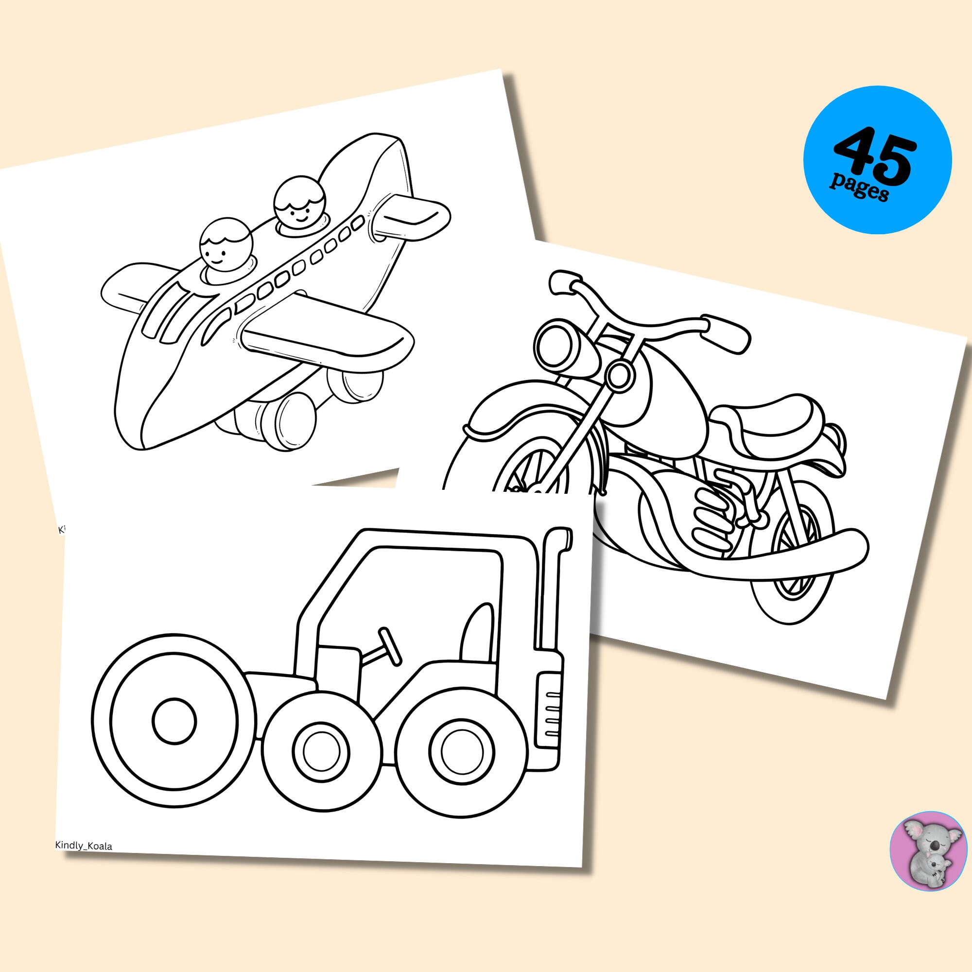Vehicles Coloring Pages for Kids, Toddlers, Preschoolers, Trucks ...