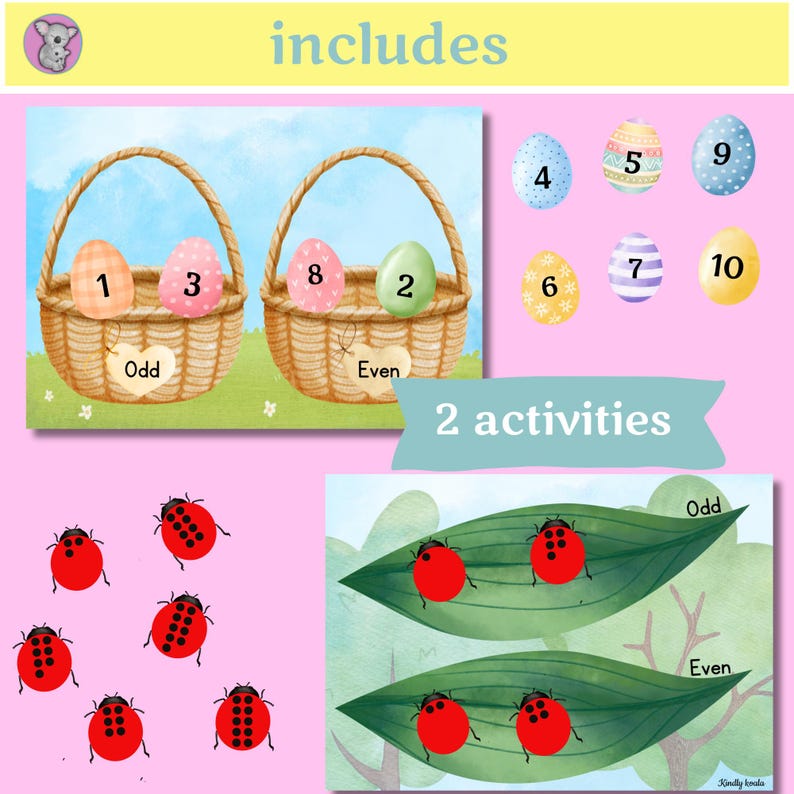 Easter Counting and Sorting Activity, Odd and Even Maths Activity, Pre ...