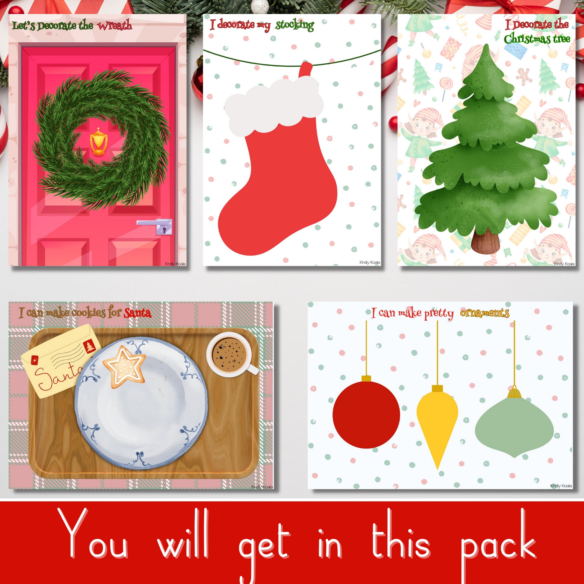 Kids' Christmas Play Dough Activity Mats Winter Holiday - Etsy
