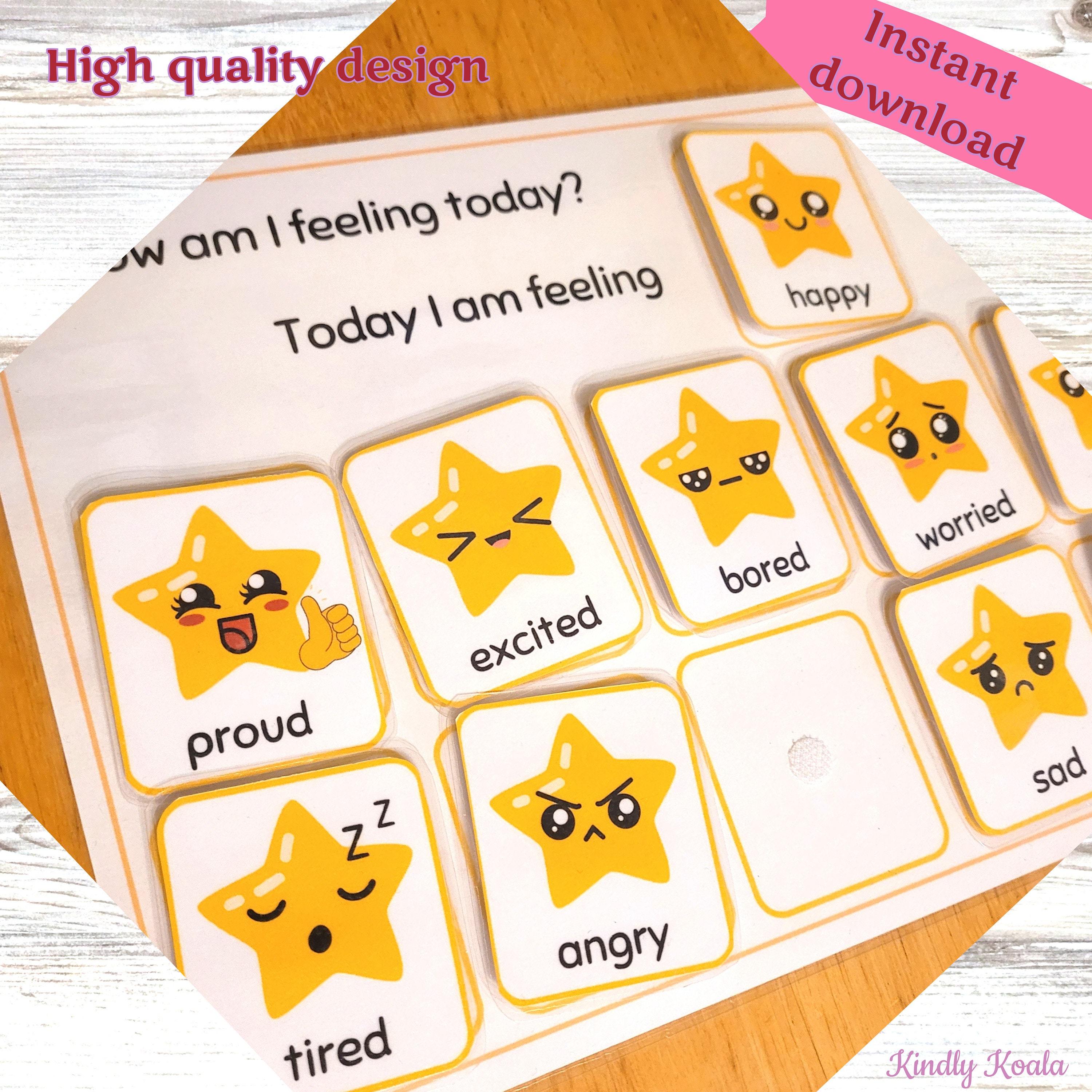 Emotions Chart For Children Express Feelings Mindfulness Classroom