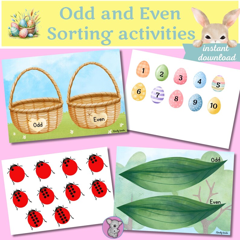Easter Counting and Sorting Activity, Odd and Even Maths Activity, Pre ...