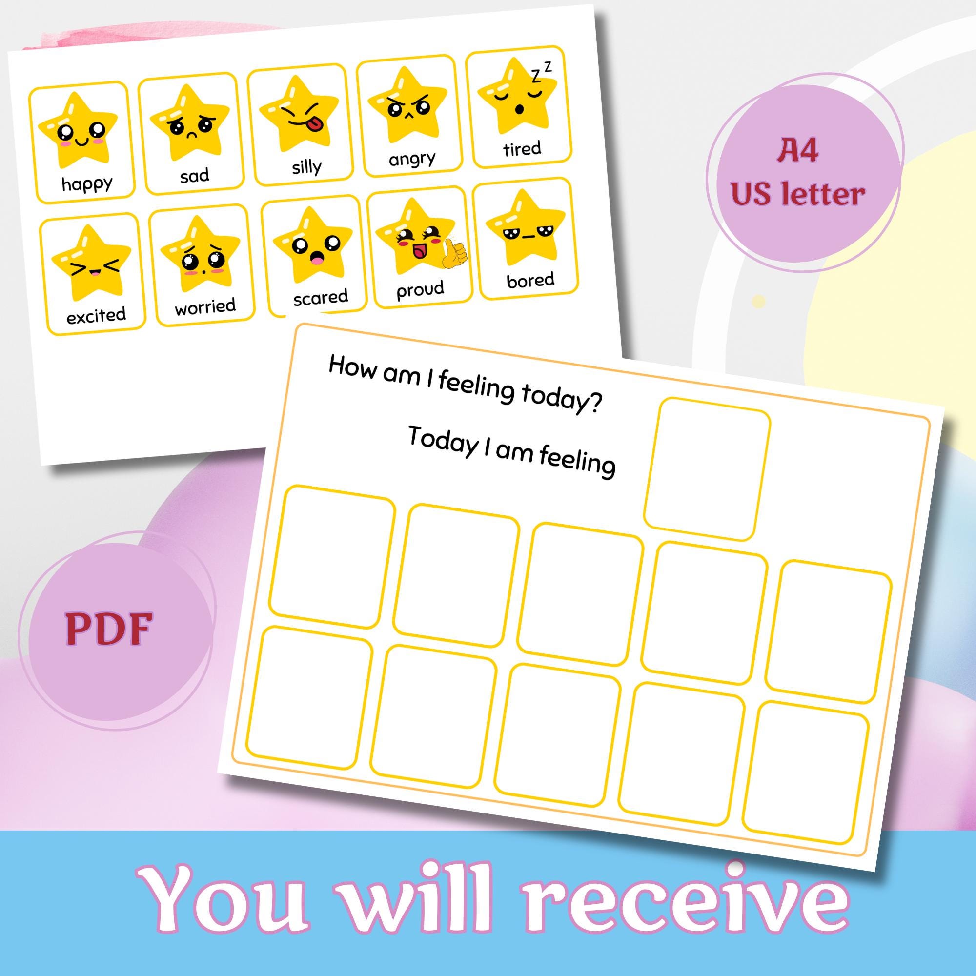 Emotions Chart for Children, Express Feelings, Mindfulness, Classroom ...