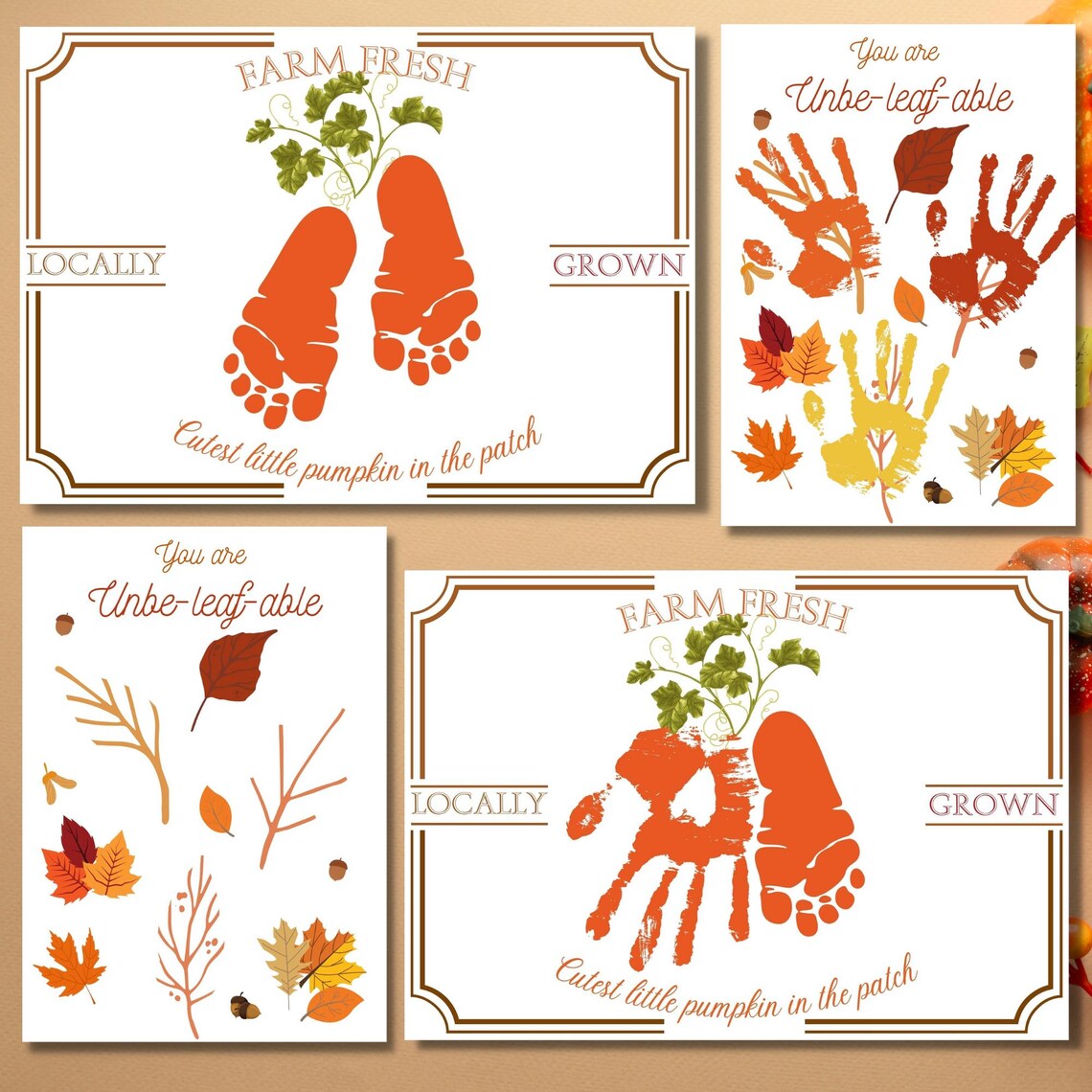 Thanksgiving Handprint Art Bundle, Cute Autumn Handprint Craft for ...