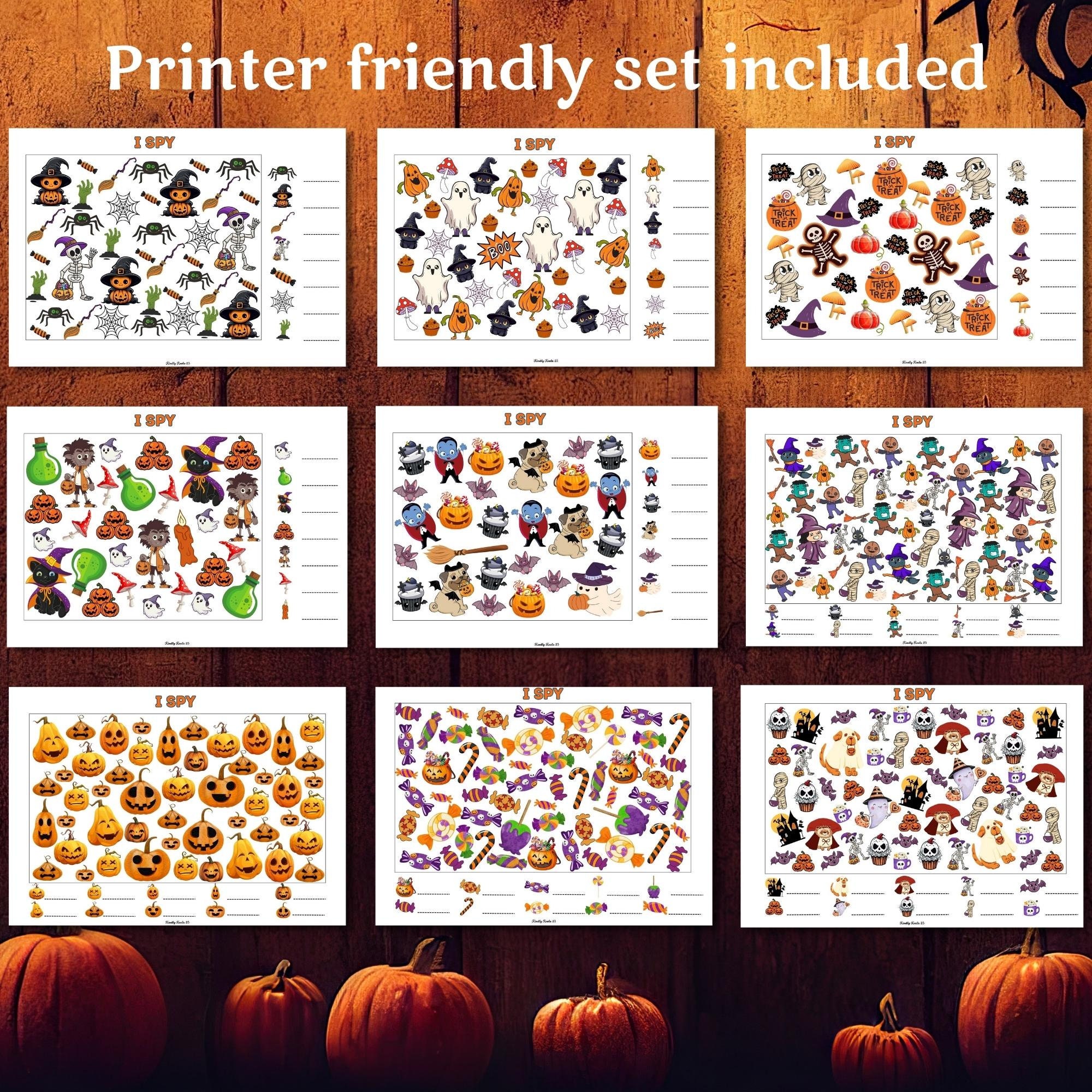 Halloween I Spy Game Printable Counting Practice for Kids - Etsy