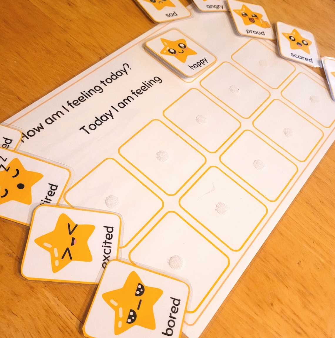 Today I Feel, Feelings and Emotions Chart for Visual Learners, Toddlers ...