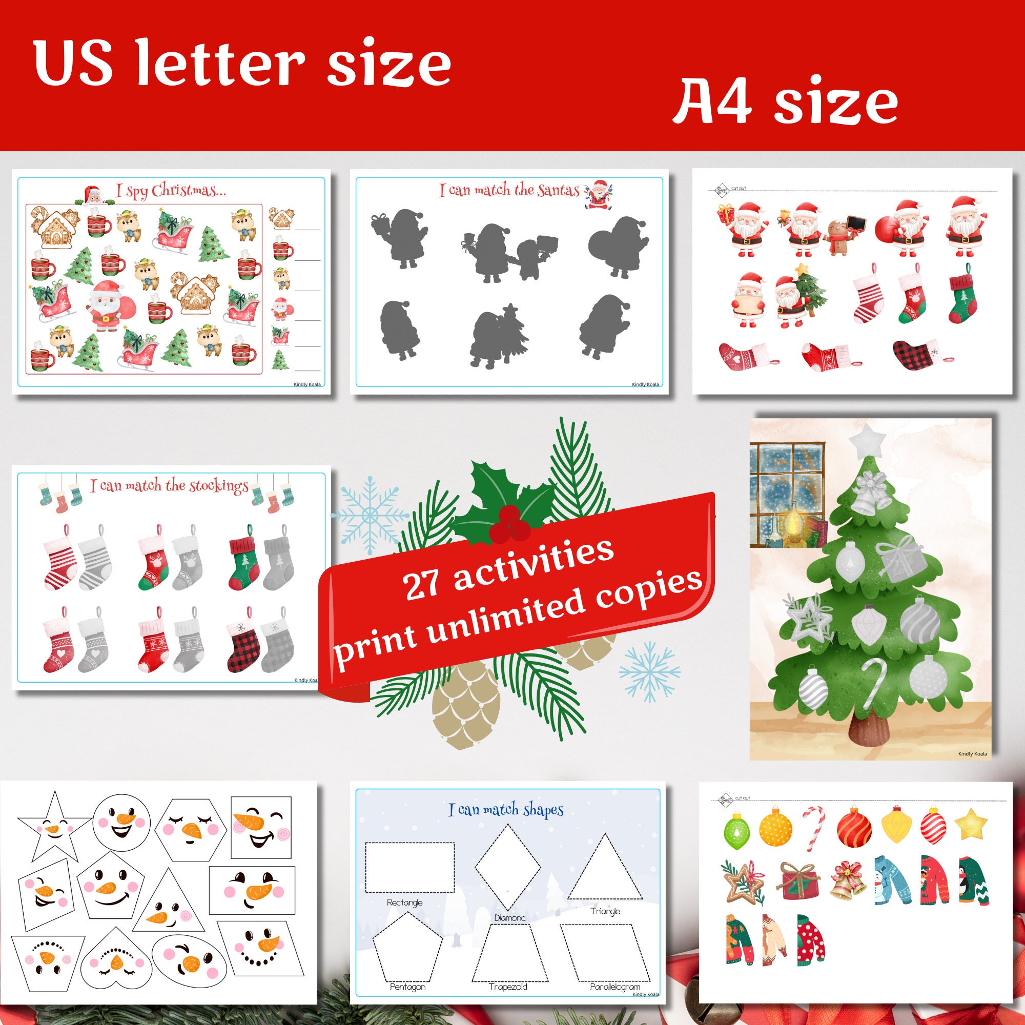 Christmas Toddler Busy Book Printable, Christmas Activities for Kids ...