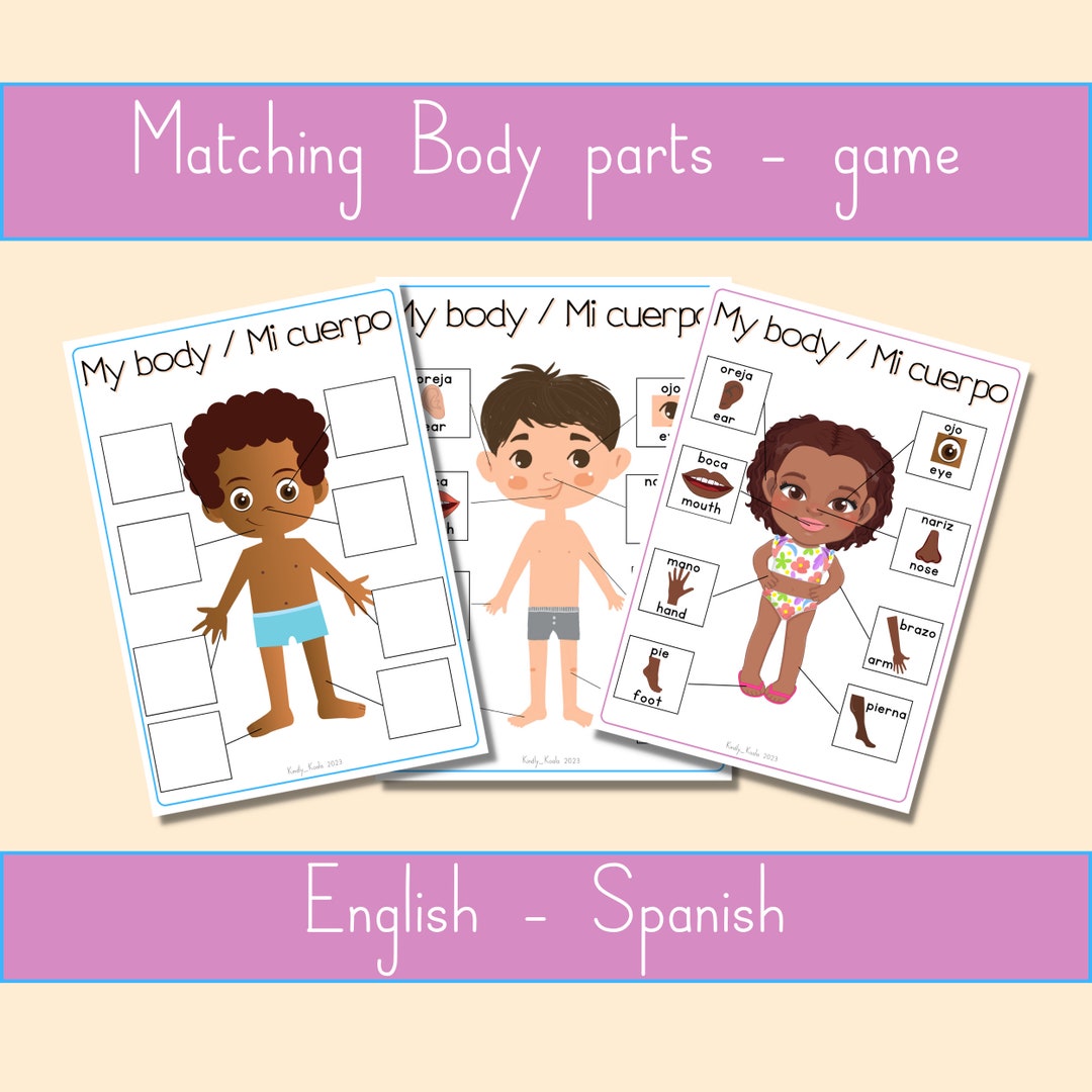 Body Parts Matching Game, Preschool Learning Activity, Homeschool ...