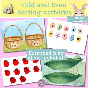 Easter Odd and Even Number Sorting Activity: Spring Math Game (digital ...
