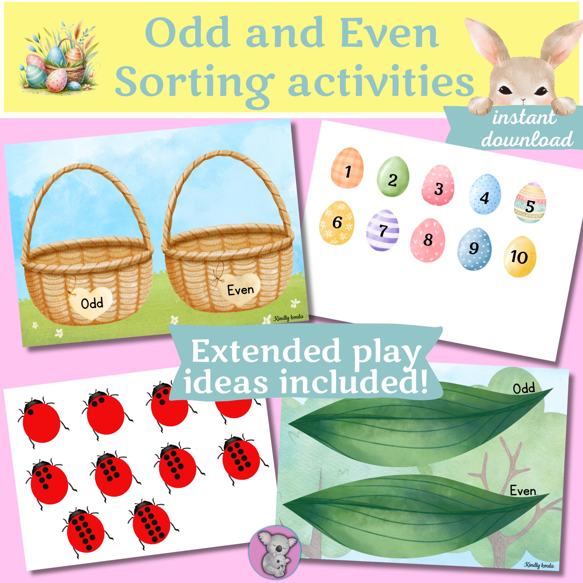 Easter Odd and Even Number Sorting Activity: Spring Math Game (digital ...