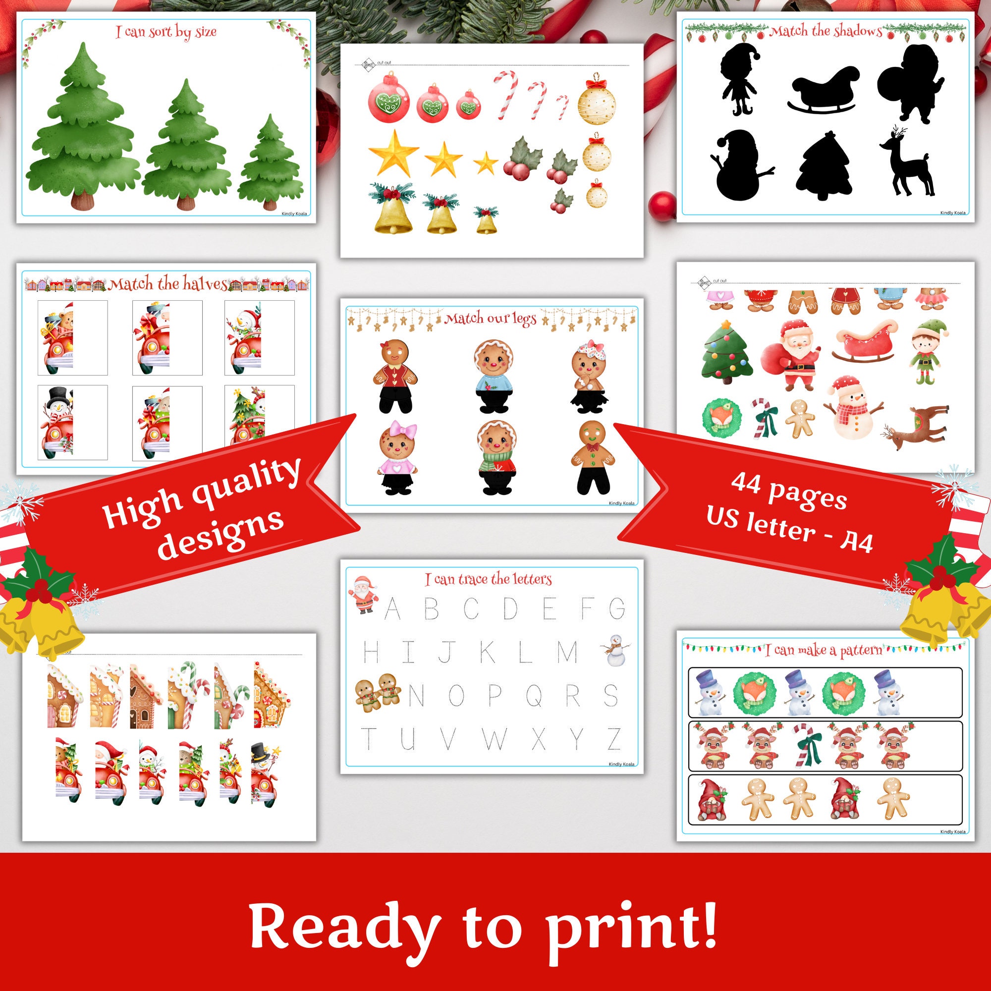 Christmas Toddler Busy Book Printable, Christmas Activities for Kids ...