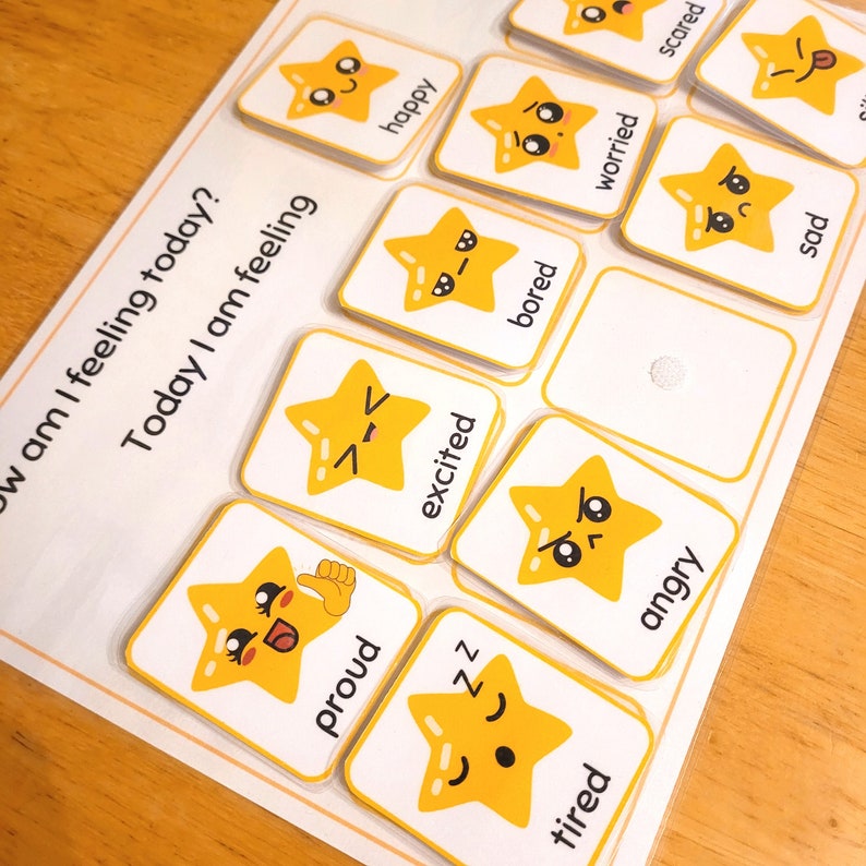 Today I Feel, Feelings and Emotions Chart for Visual Learners, Toddlers ...