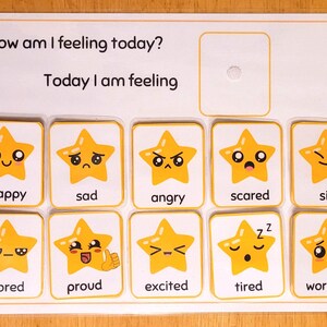 Today I Feel, Feelings and Emotions Chart for Visual Learners, Toddlers ...