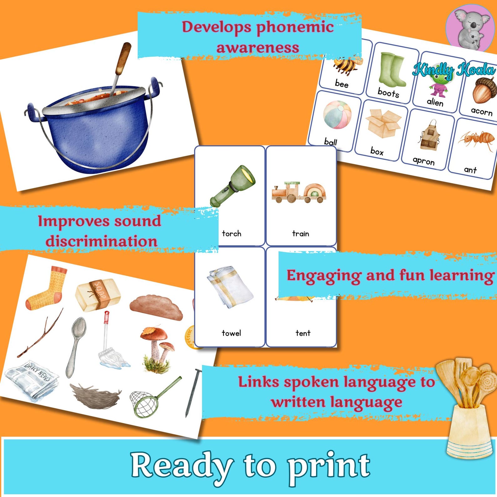 Silly Soup Phonics Game: Beginning Sounds Activity (digital Download ...