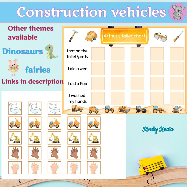 Personalised Potty Chart Printable, Potty Training Chart, Toddler ...