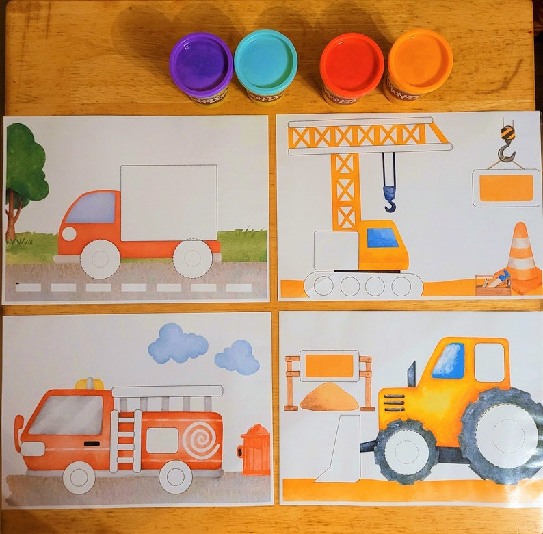 Transport Playdough Mats: Fine Motor Skills Activity (PDF) - Etsy