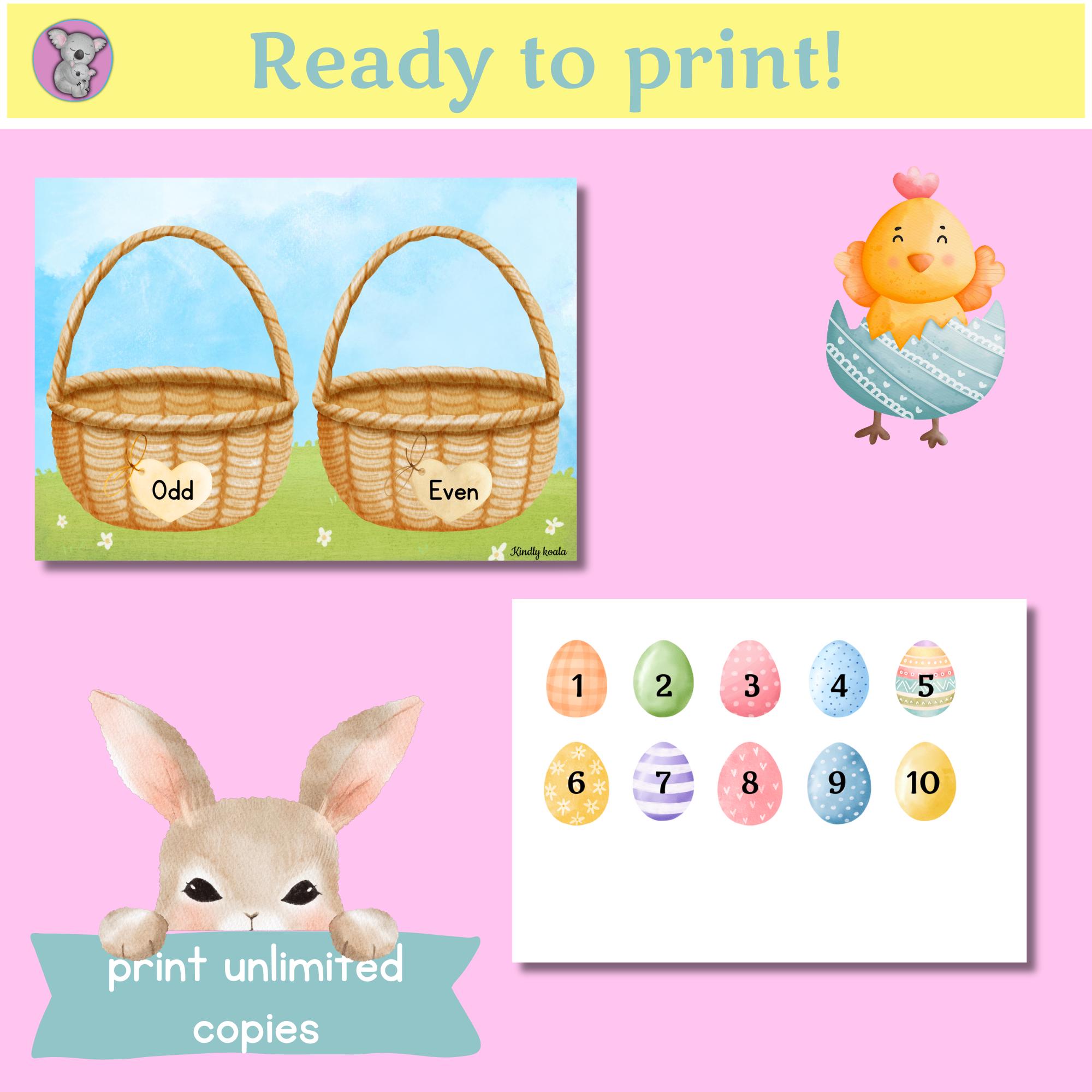 Easter Odd and Even Number Sorting Activity: Spring Math Game (digital ...