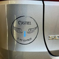 Supernatural Castiel Wings With Halo and Tie Vinyl Car Window Decal - Etsy