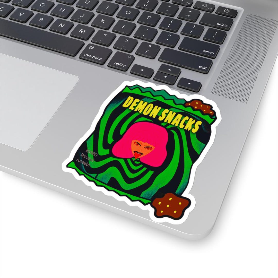 Demon Snacks Sticker, Cute Pastel Goth Sticker, Girly Gothic Decal ...