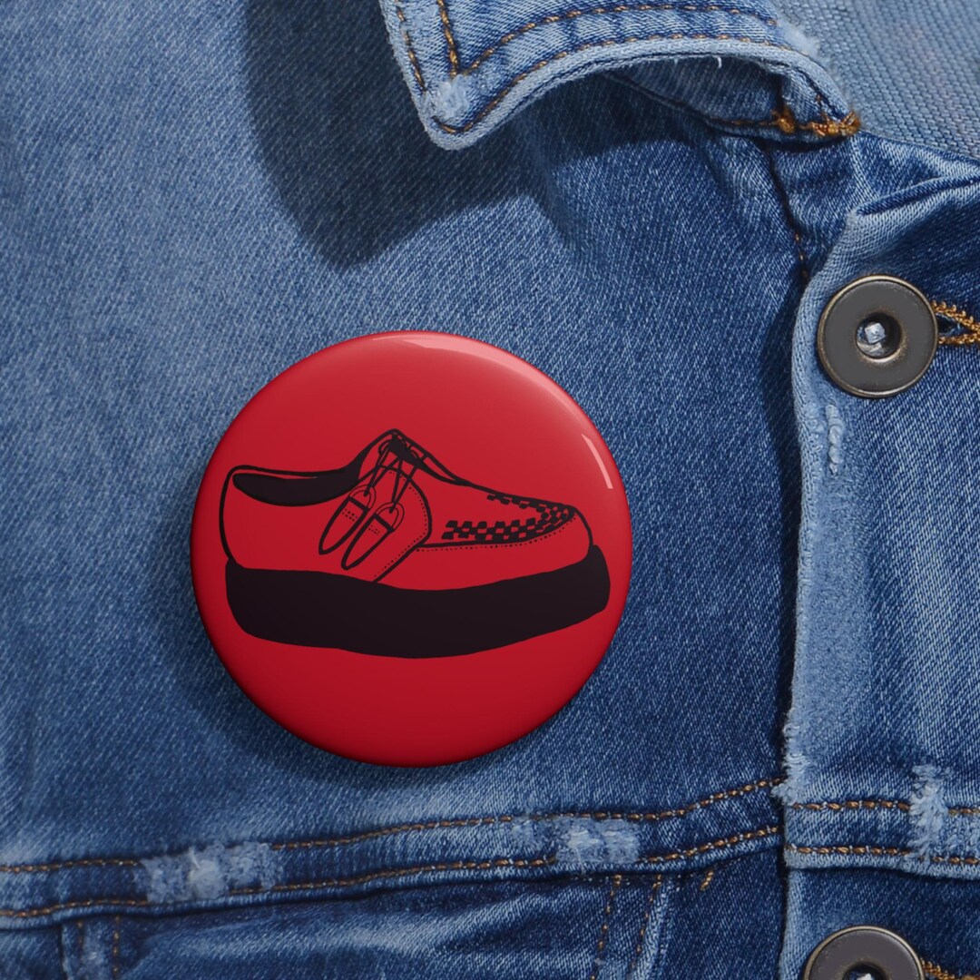 Creeper Shoe Pin dark Red, Cute Goth Shoe Button, Retro Vintage 80s ...