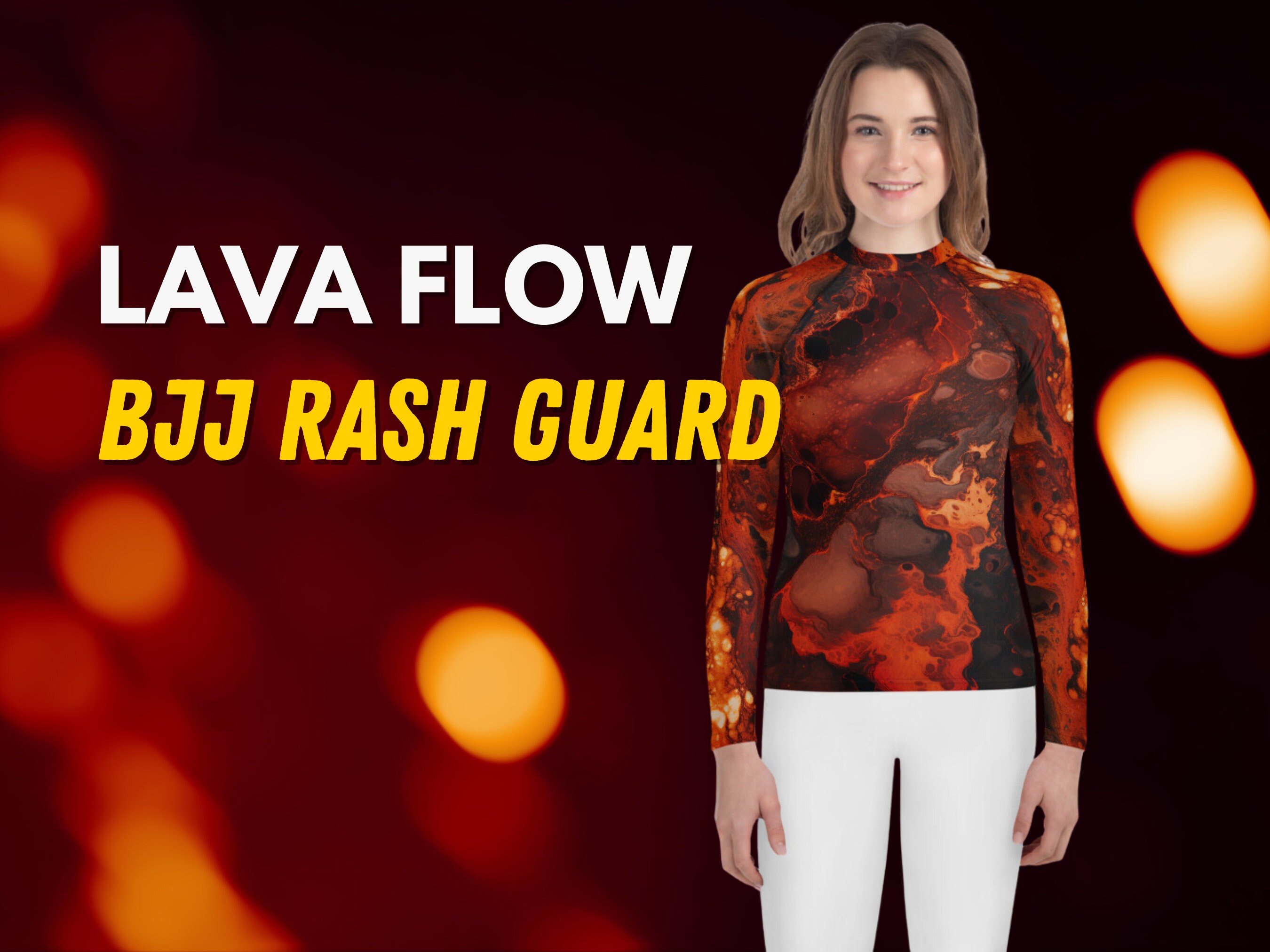 Youth Lava Flow Abstract Art All Over Print Unisex Rash Guard | BJJ ...
