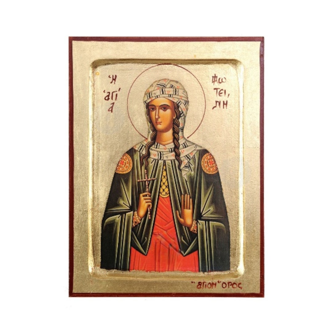 Saint Photini the Samaritan Woman Handmade Icon Golden Leaves Plated - Etsy