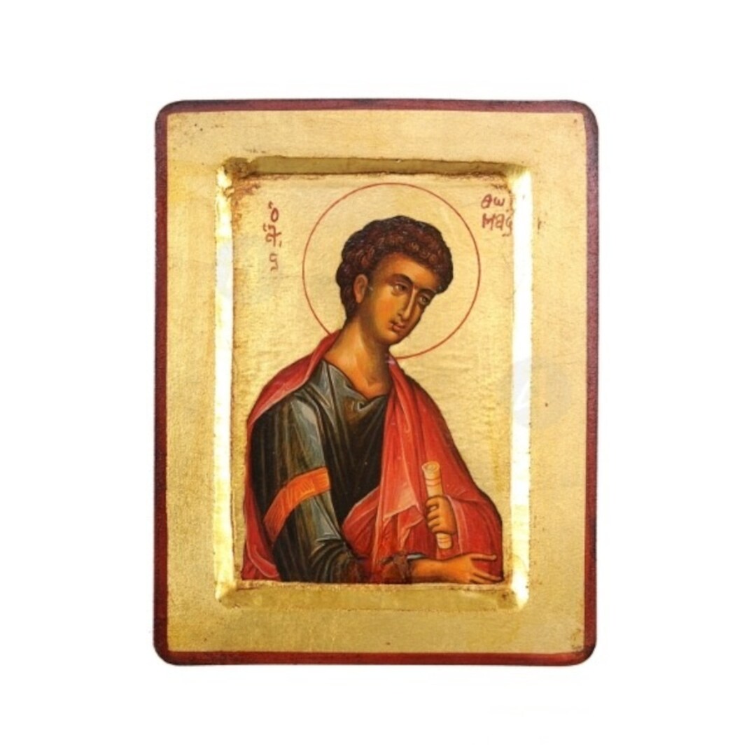 Saint Thomas the Apostle Handmade Icon Golden Leaves Plated - Etsy