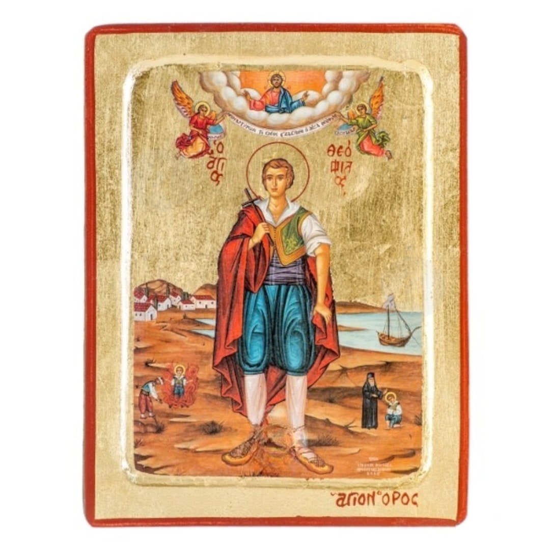 Saint Theophilus the New Martyr Handmade Icon Golden Leaves Plated - Etsy