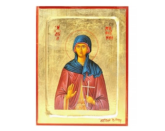Saint Mary Magdalene Handmade Icon Golden Leaves Plated - Etsy