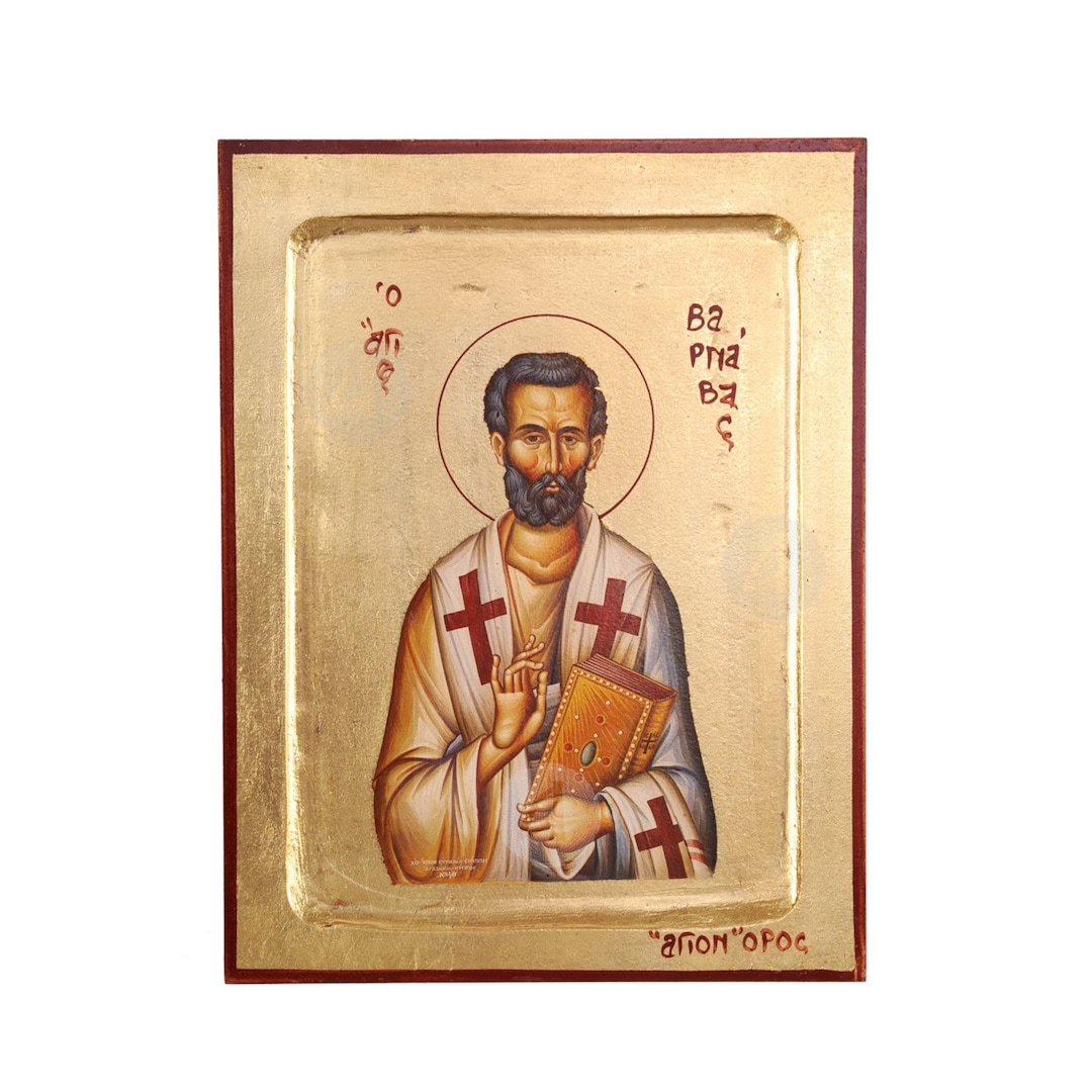 Saint Barnabas the Apostle Handmade Icon Golden Leaves Plated - Etsy