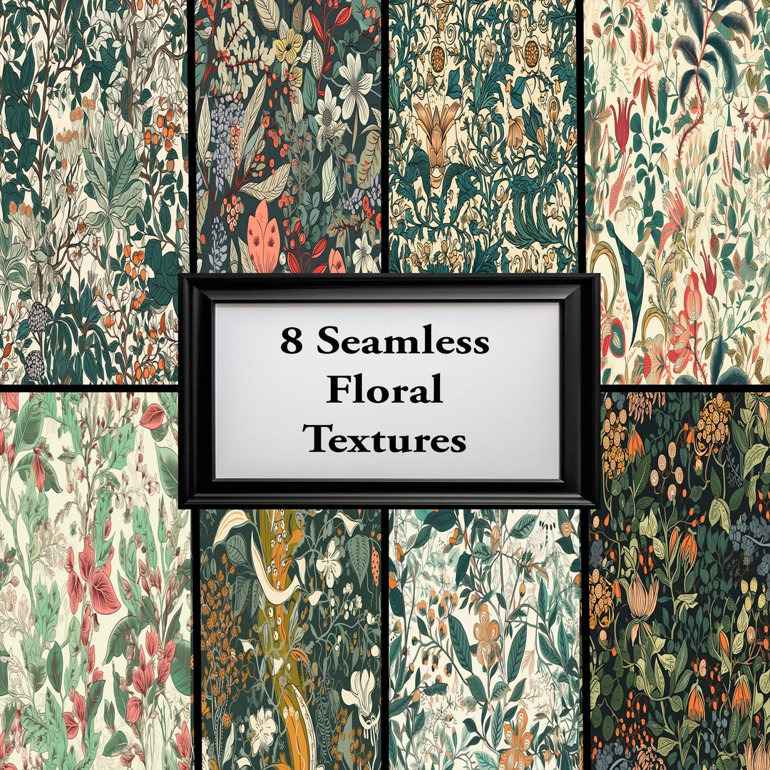 8 Seamless Flora Textures - Etsy