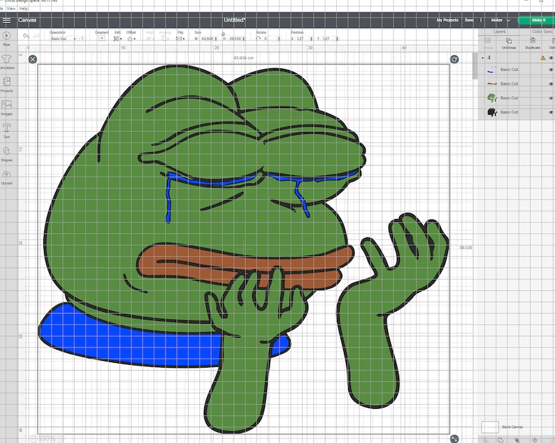 Pepe Frog Meme Svg Png Cricut File Layered Cut Design For Printing Engraving Sublimation